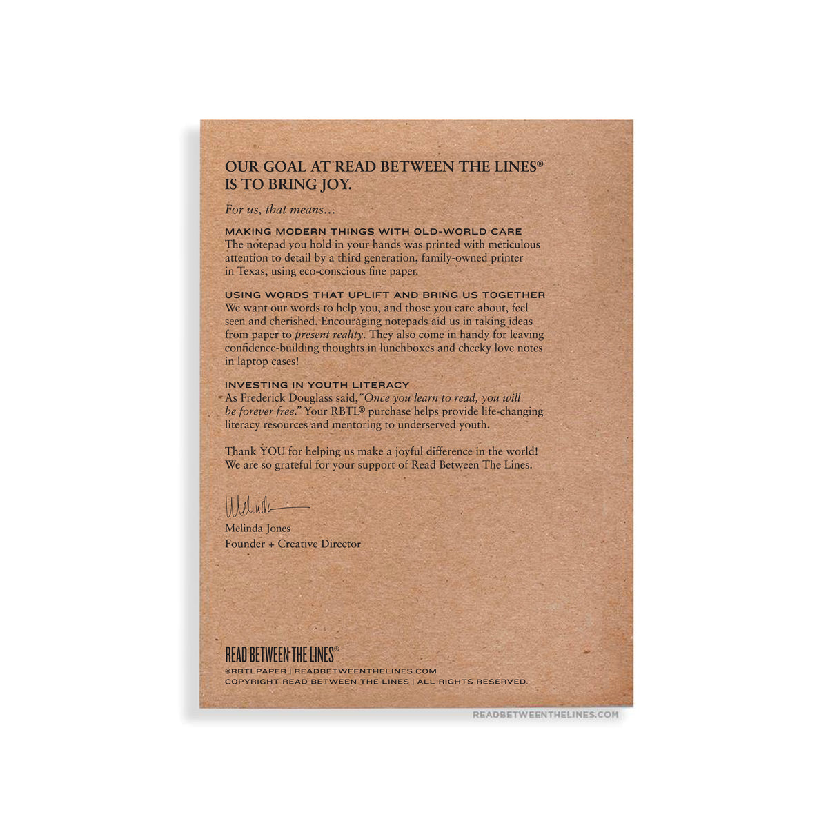 Stop Freaking Out Notepad by RBTL® – Read Between The Lines®